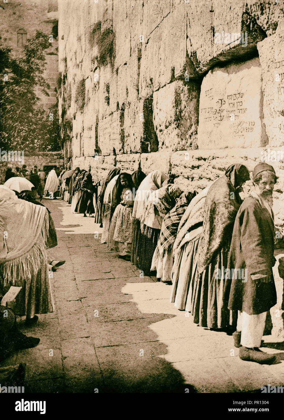 Jews' Wailing Wall. 1900, Jerusalem, Israel Stock Photo - Alamy