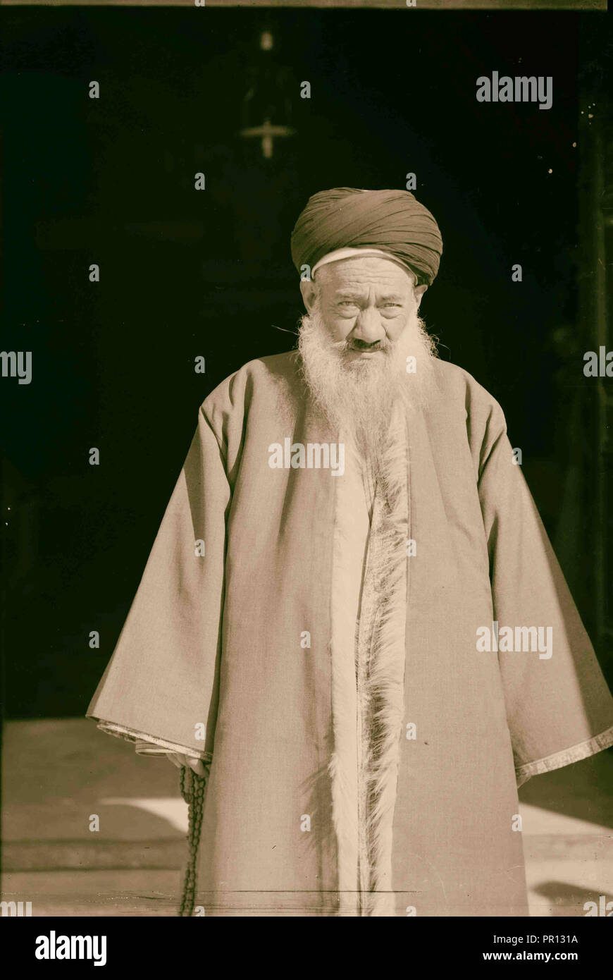 Sheik of the Dome of the Rock Mosque. 1898, Jerusalem, Israel Stock ...