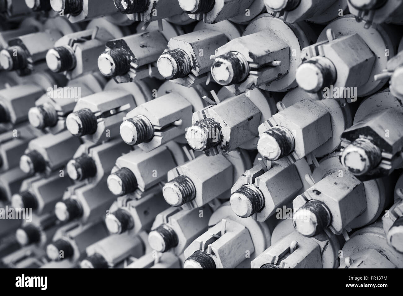 Nuts and bolts. Huge stack of industrial details, scaffolding steel ...