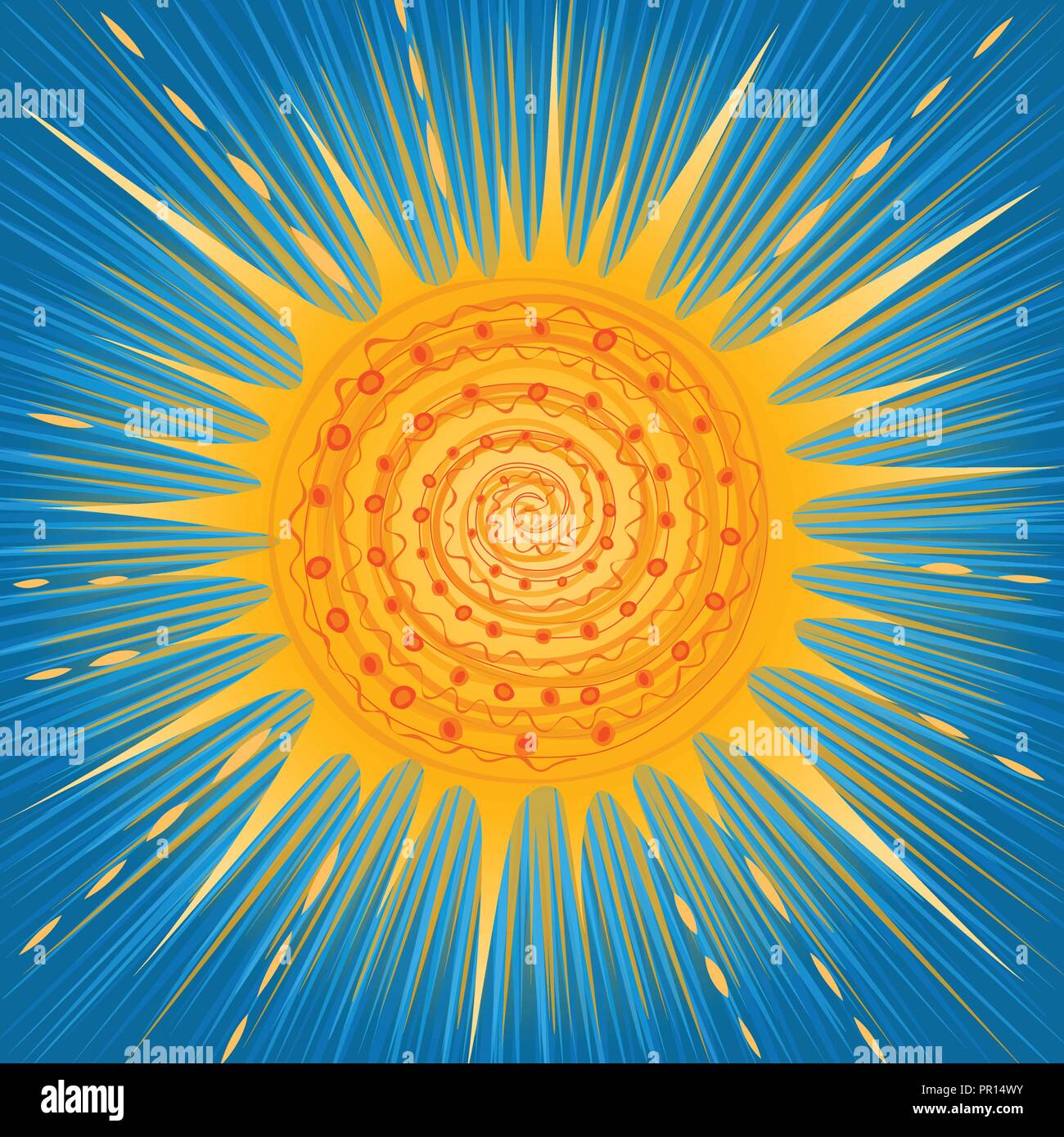 vector stylised shining sun with a blue sky Stock Vector Image & Art ...
