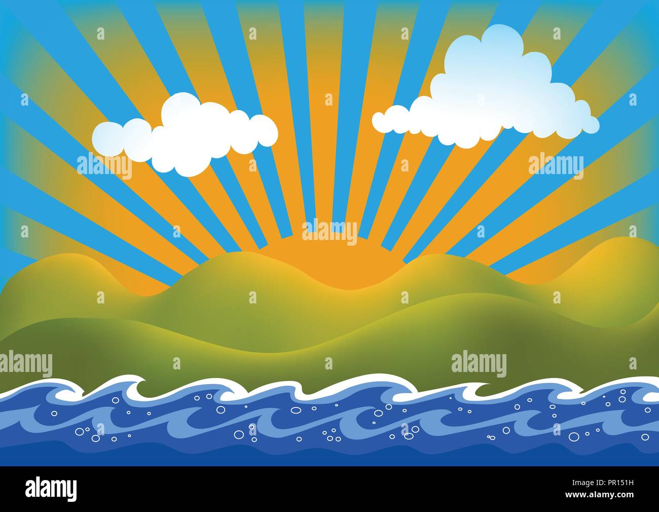 Stylised sunny background vector illustration Stock Vector Image & Art ...