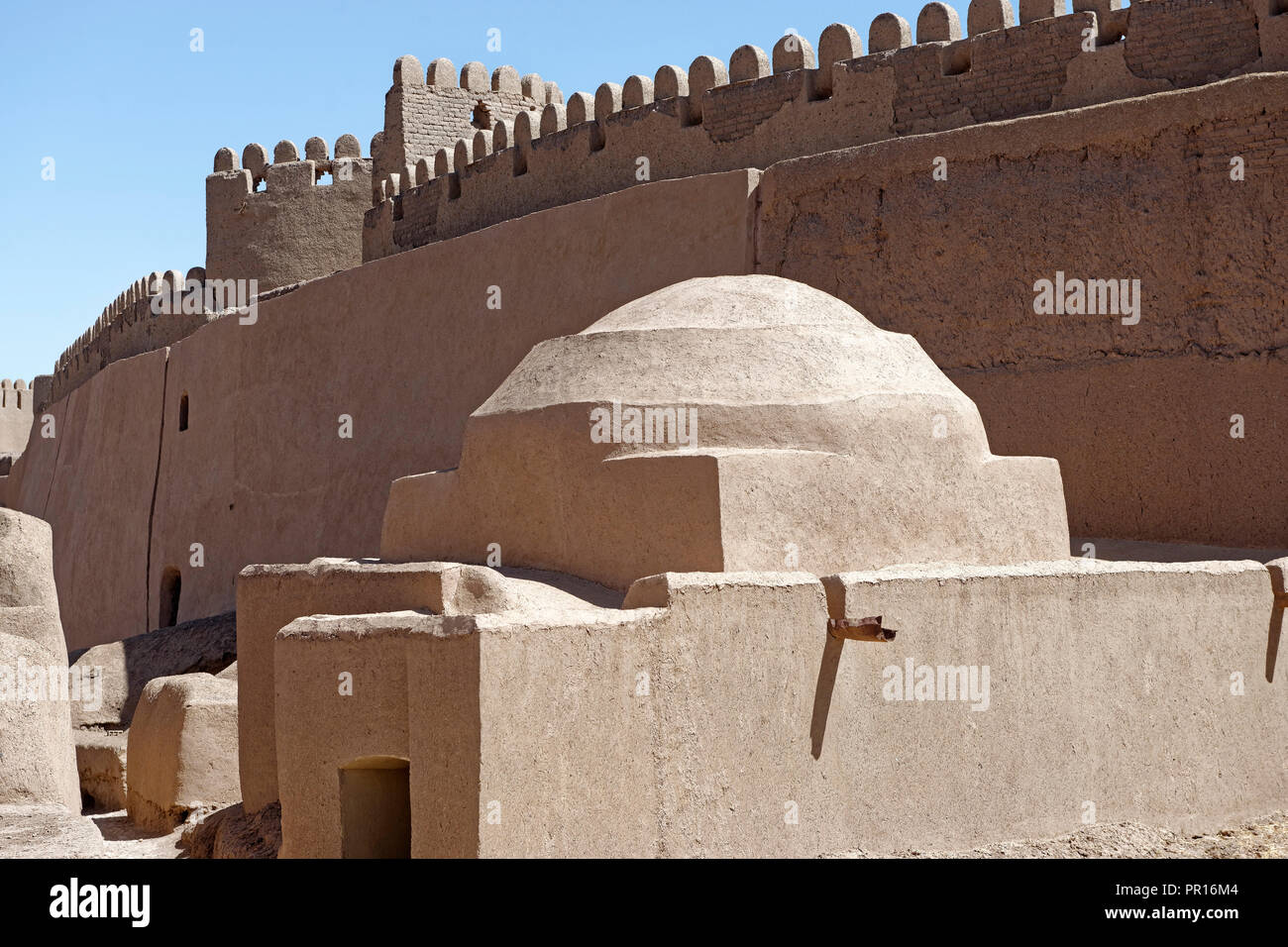 Rayen Castle, situated on the skirts of the mountain Haraz, Kerman ...