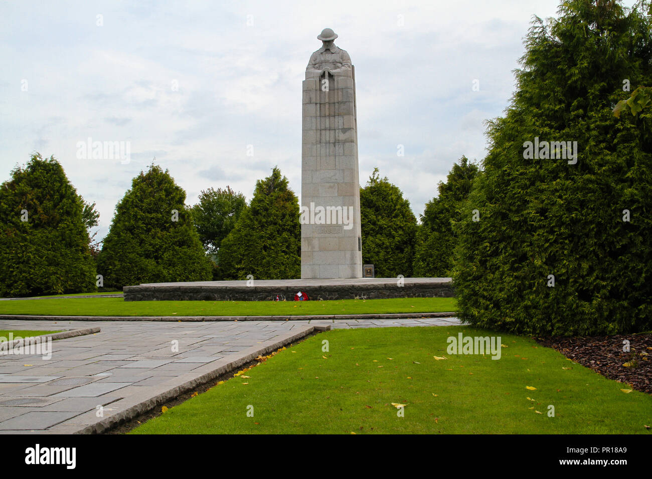 The Brooding Soldier Canadian Memorial at Vancouver Corner St Julian ...