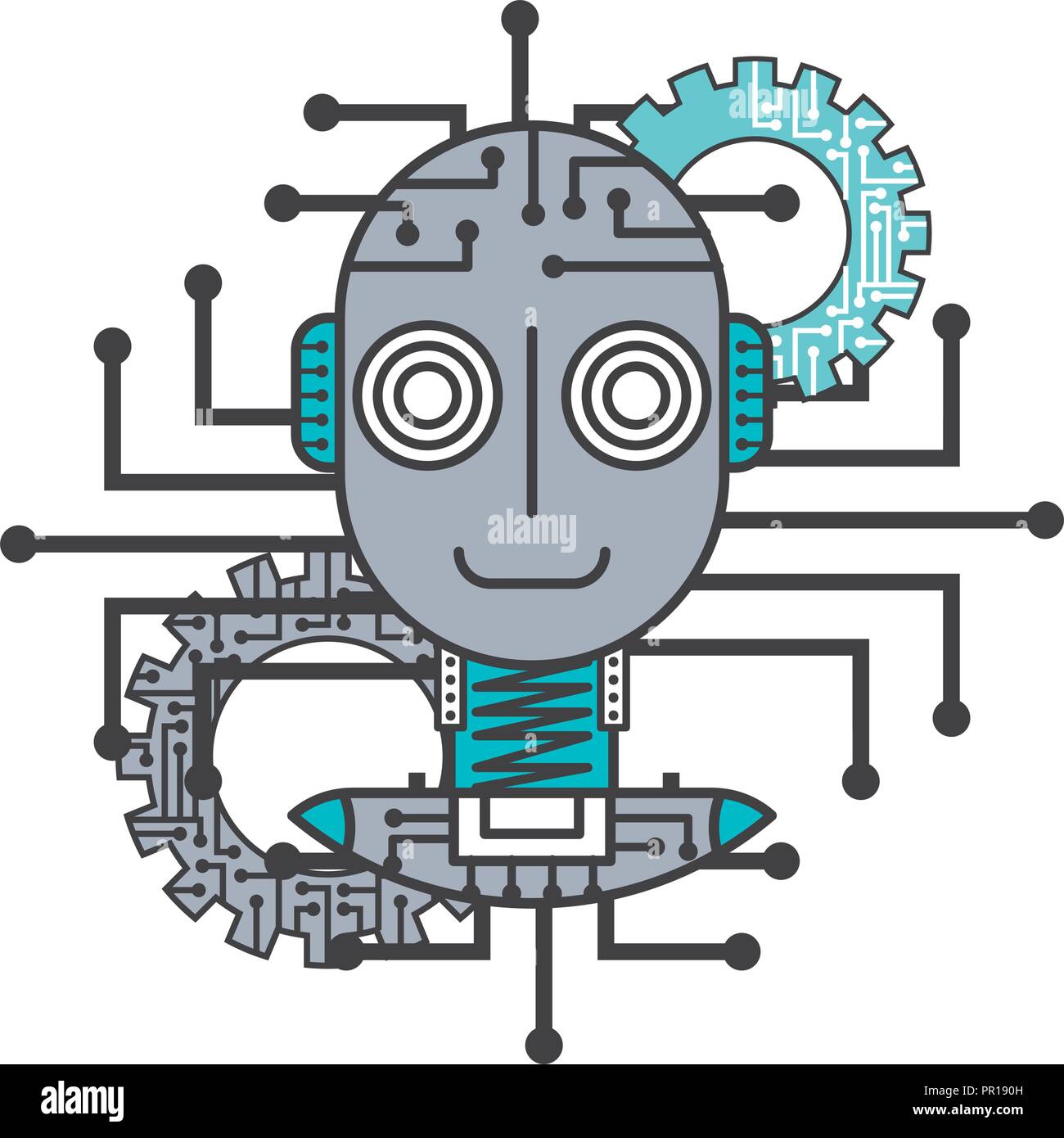 robot artificial intelligence gears technology futuristic innovation ...