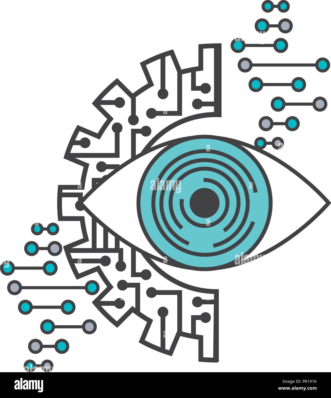Artificial Intelligence Surveillance Eye Visual Gear Vector