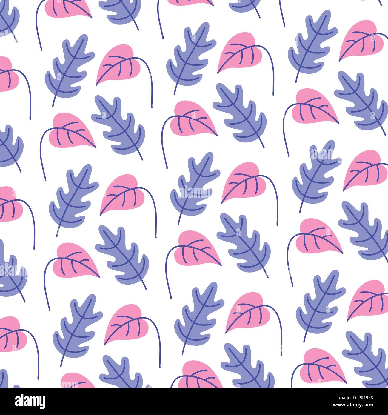 floral nature leaves foliage botanical pattern vector illustration ...