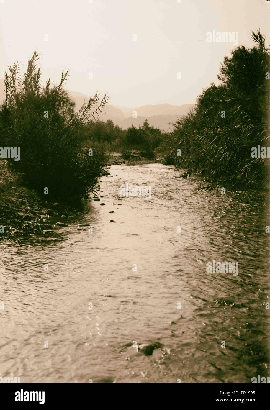 Around the Dead Sea. Rivulet at Ghor Es-Safieh. 1900, Jordan, Ghawr ...