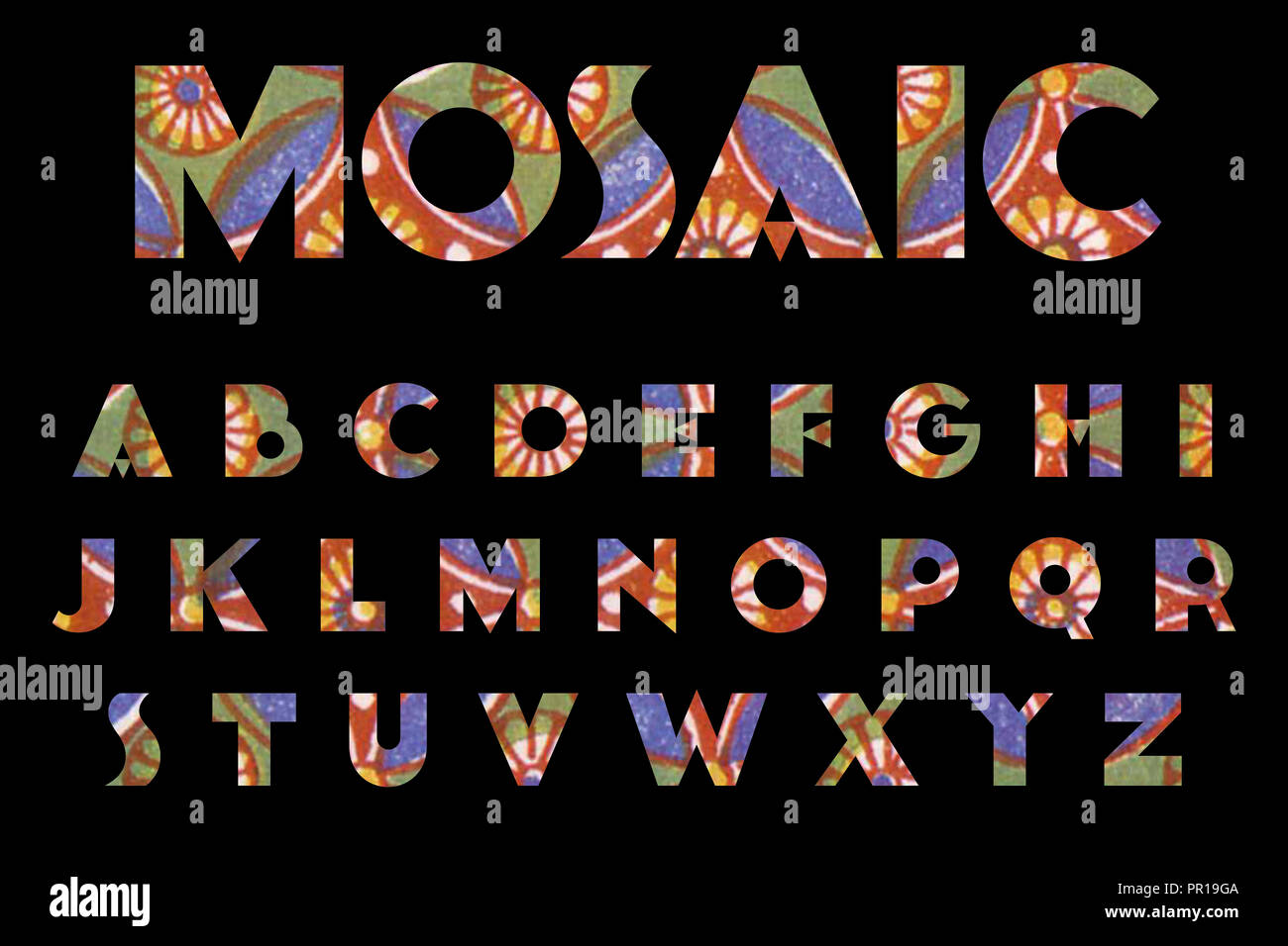 Mosaic font hi-res stock photography and images - Alamy
