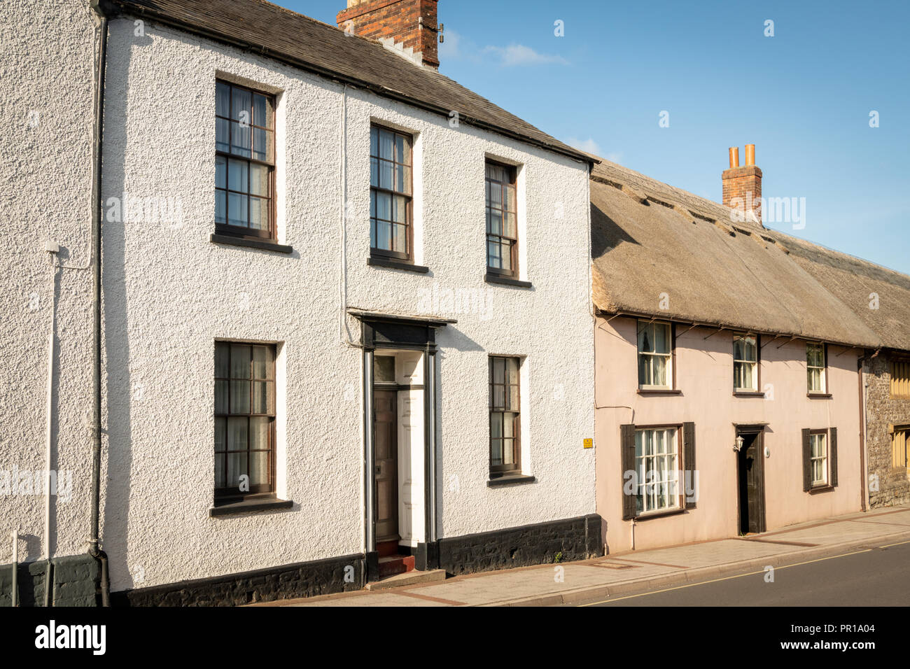 Old thatched buildings in the small town of Chard Somerset UK Stock ...