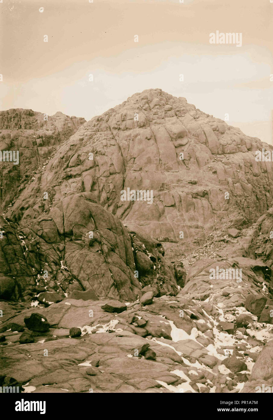 To Sinai via the desert. One of Serbal's five peaks. 1900, Egypt, Sinai ...