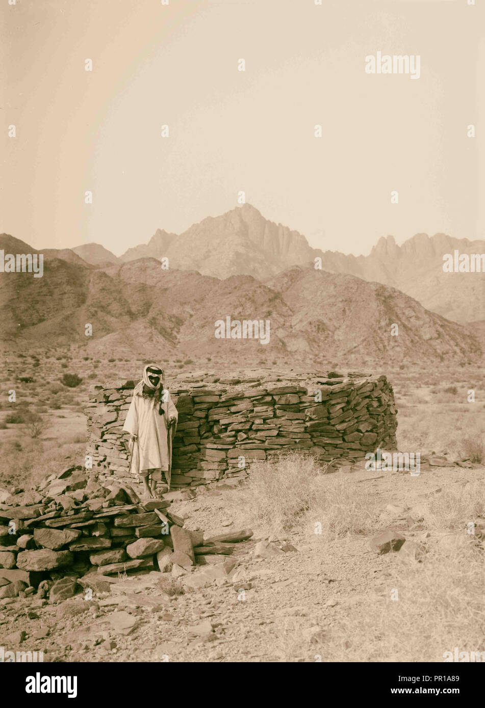 To Sinai via the desert. Nawamis with Jebel Serbal in the distance ...