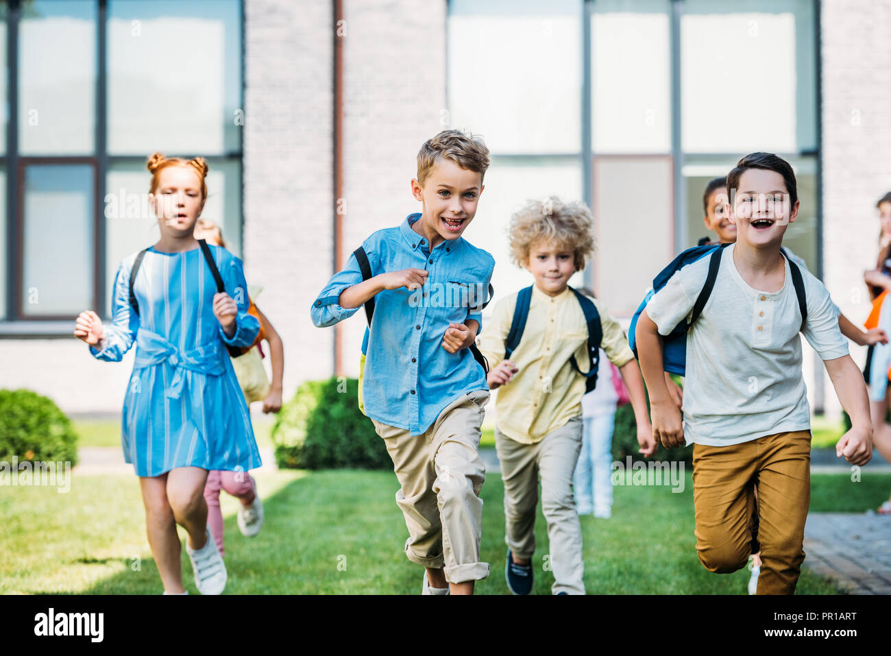 Runing to school hi-res stock photography and images - Alamy