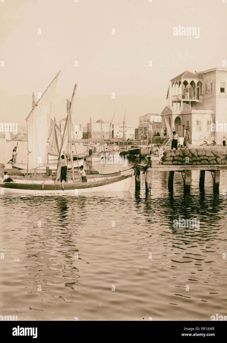 Tripoli. El-Mina; Port of Tripoli. 1900, Lebanon, Tripoli Stock Photo ...