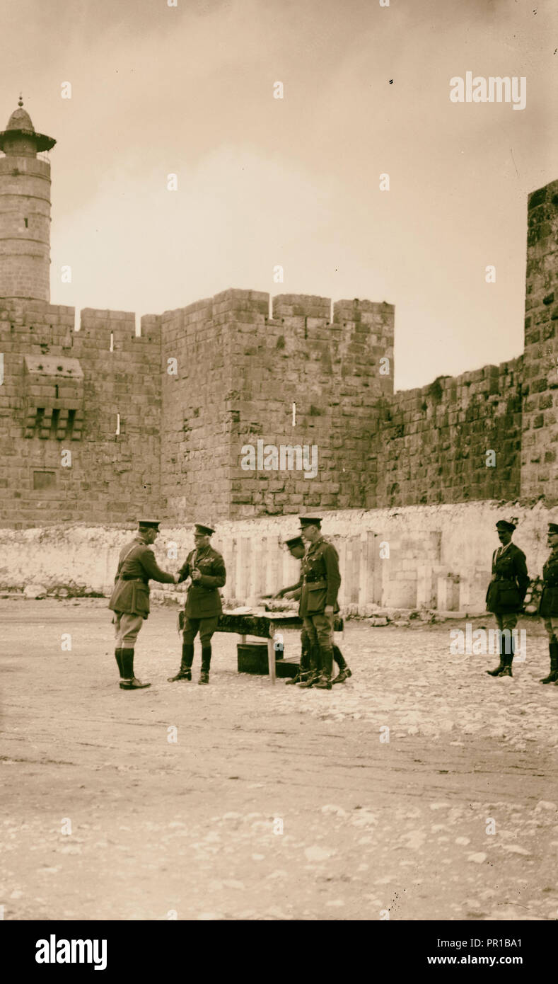 The investiture by H.R.H. the Duke of Connaught. F. M. Allenby shaking ...