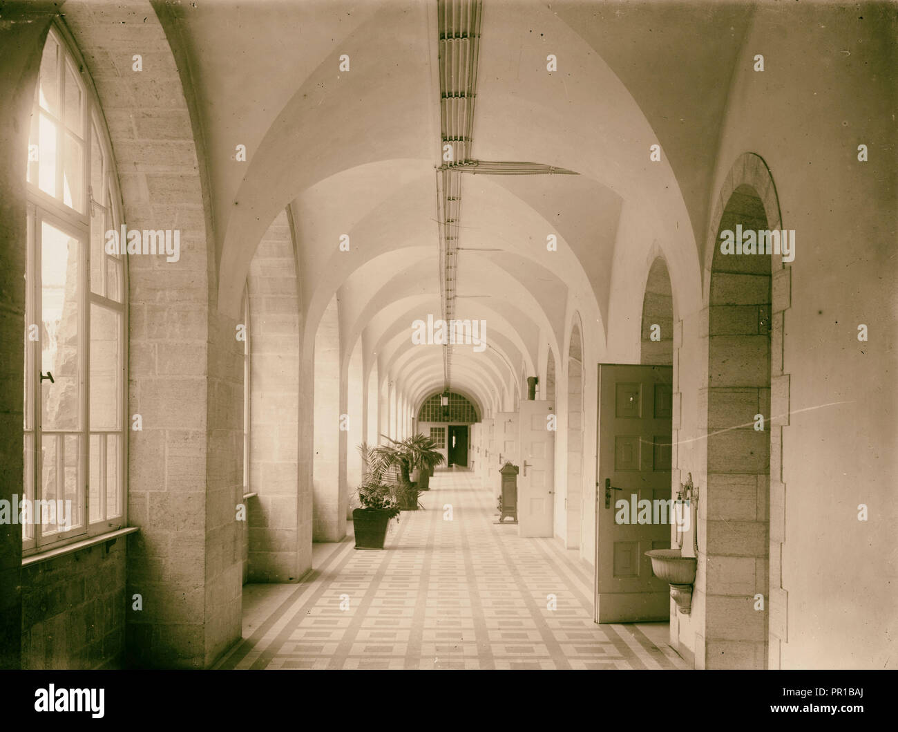 The Government House on Olivet The corridor. 1917, Jerusalem, Israel ...