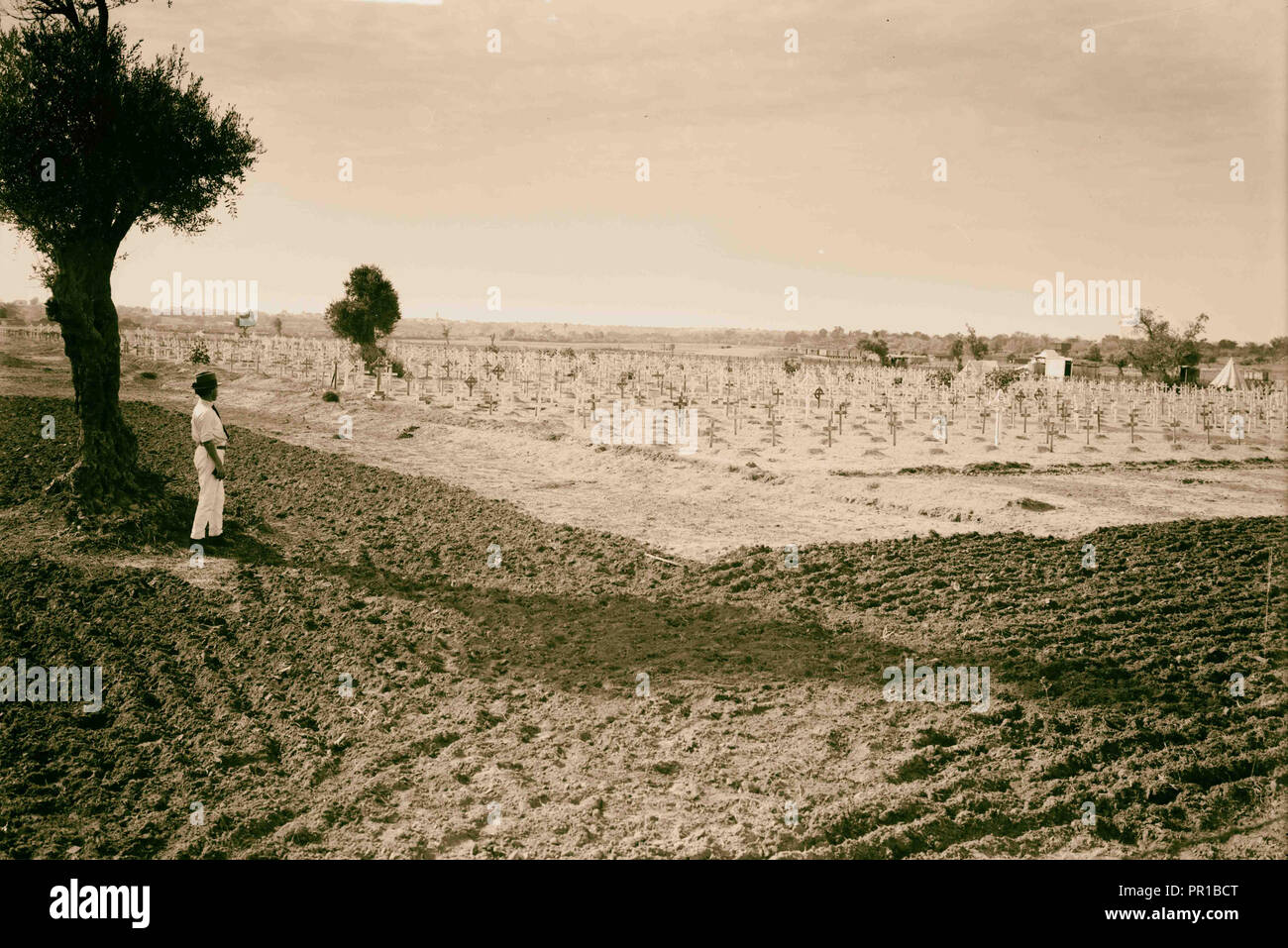 War cemetery at Gaza, old view. 1917, Gaza Strip, Middle East Stock ...