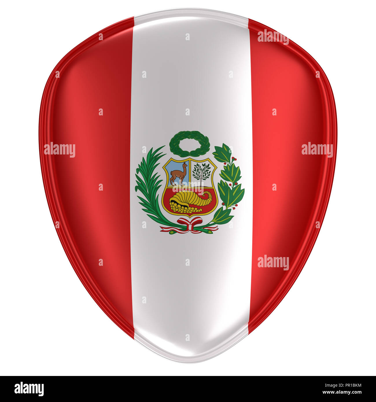3d rendering of a Peru flag icon on white background Stock Photo - Alamy