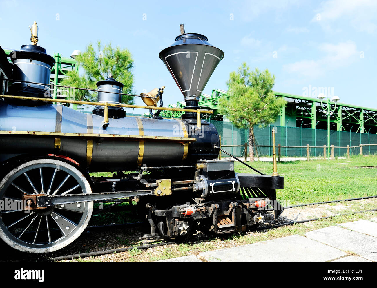 Rendering of a vintage locomotive steam engine with copy space. Ravenna ...
