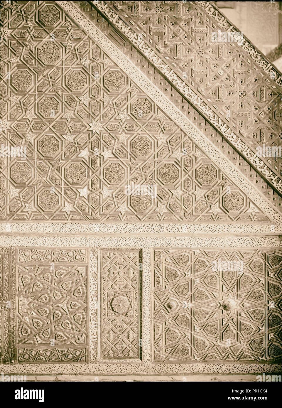 The Temple area Mosque al-Aqsa, interior Details of pulpit. Section of ...