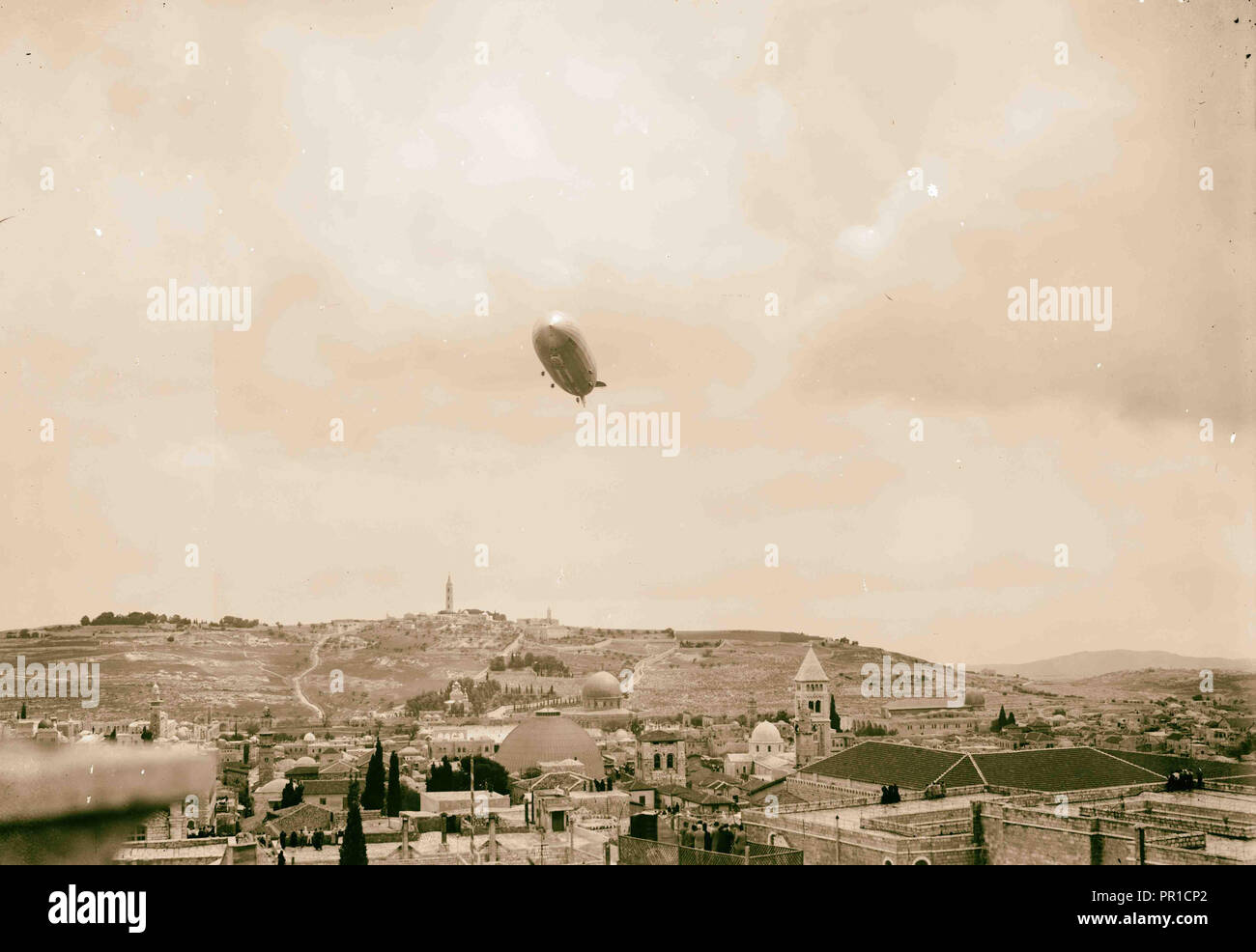 Mount of Olives and Gethsemane Jerusalem and Olivet. Graf Zepelin over ...