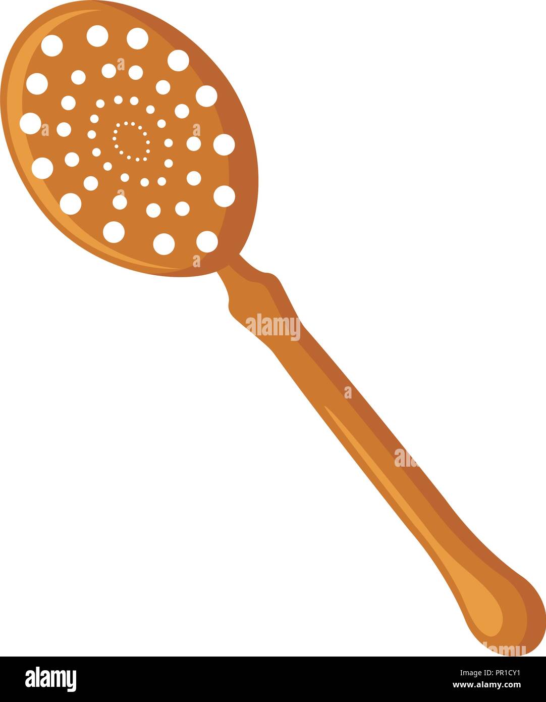 draining spoon utensil kitchen cutlery vector illustration Stock Vector ...