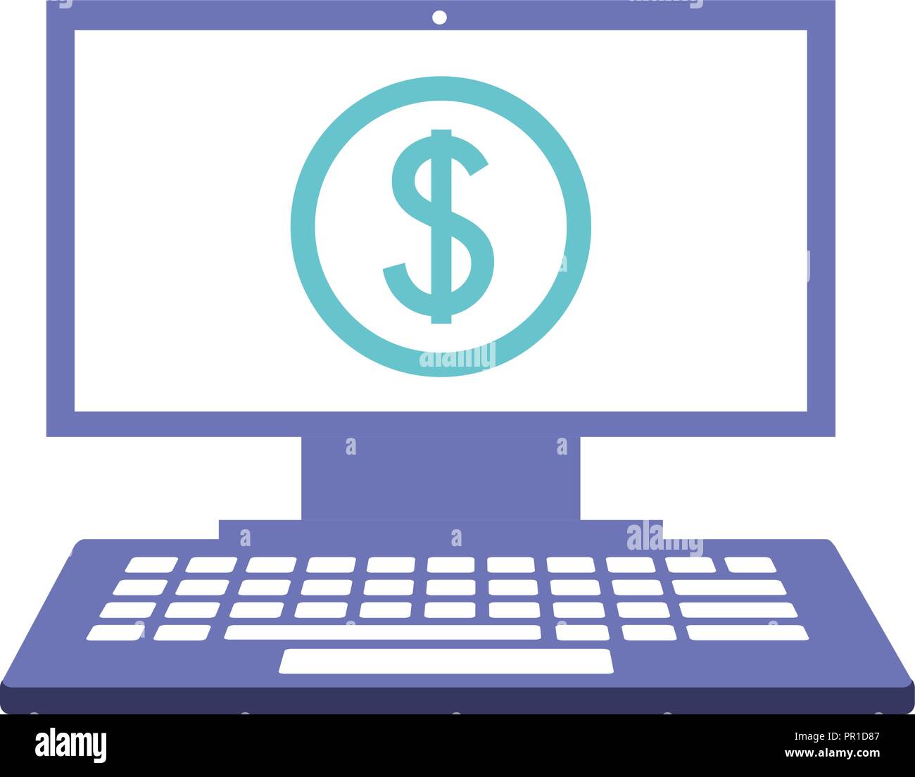 desktop computer with symbol dollar vector illustration design Stock ...