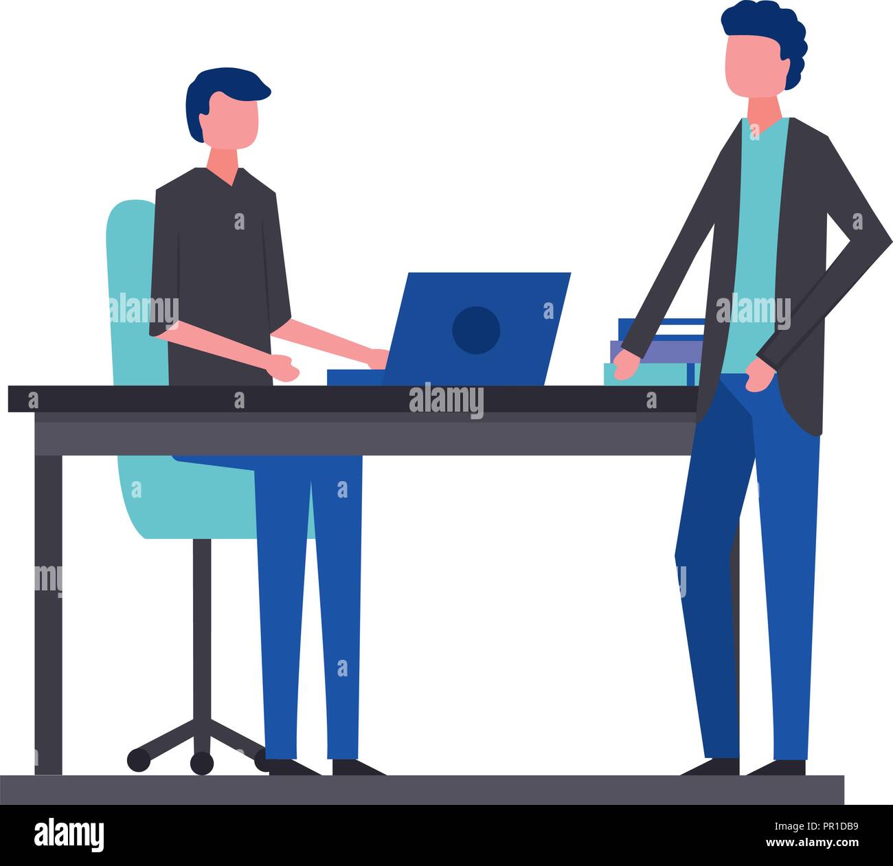 young men in workplace avatar character vector illustration design ...