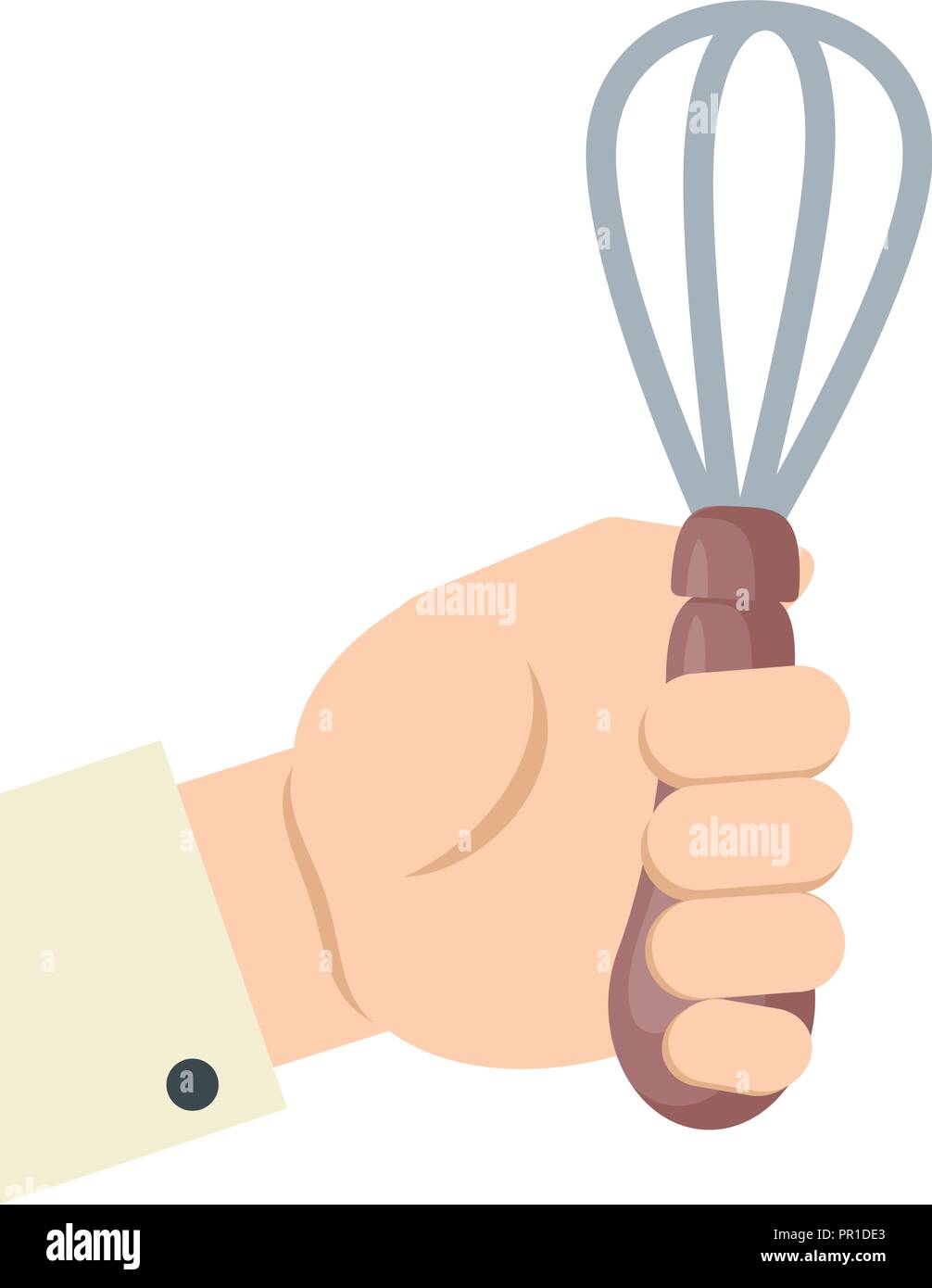 hand holding whisk kitchen tool vector illustration Stock Vector Image ...