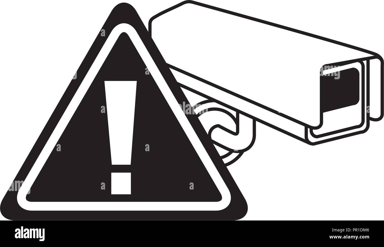 camera surveillance warning alert sign vector illustration Stock Vector ...