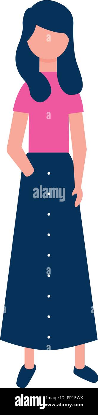 woman character female standing figure vector illustration Stock Vector ...