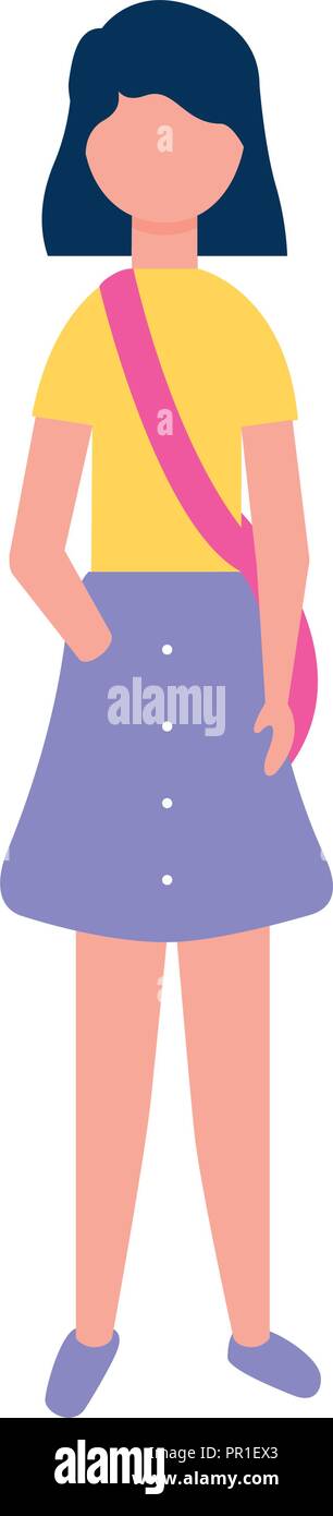 woman character female standing figure vector illustration Stock Vector ...
