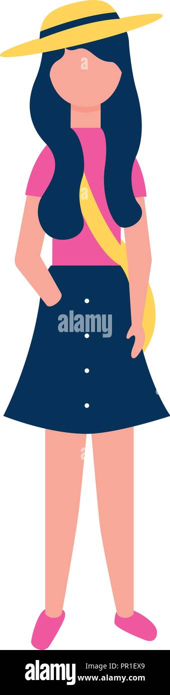 woman character female standing figure vector illustration Stock Vector ...