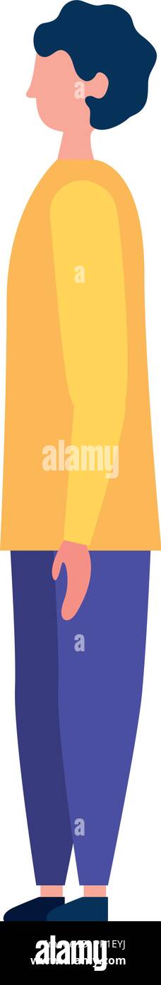 young man character male figure vector illustration Stock Vector Image ...