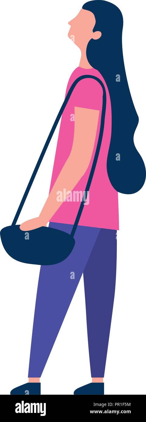 woman character female standing figure vector illustration Stock Vector ...