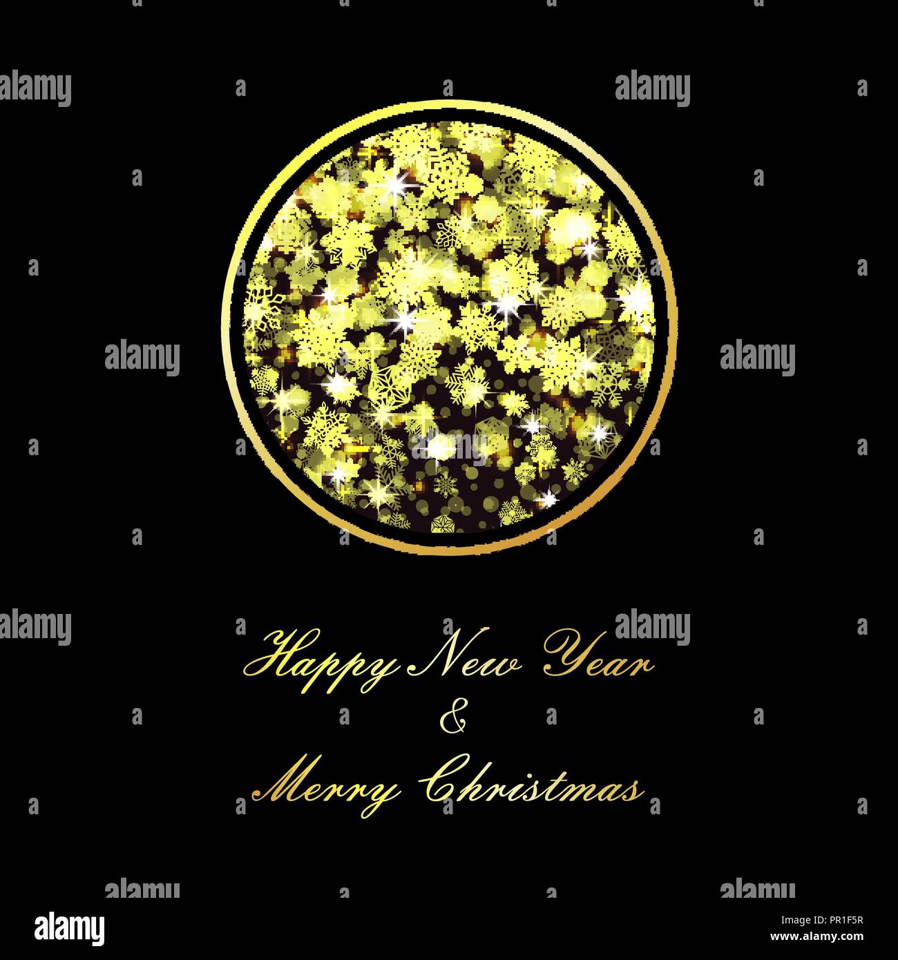 Golden merry christmas greeting hi-res stock photography and images - Alamy