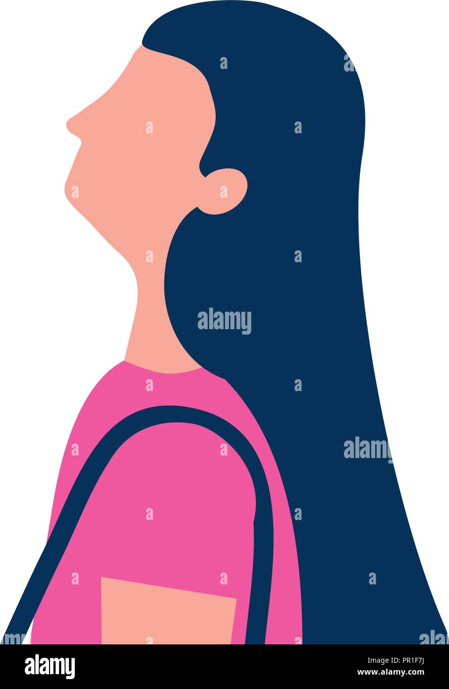 portrait young woman female character vector illustration Stock Vector ...
