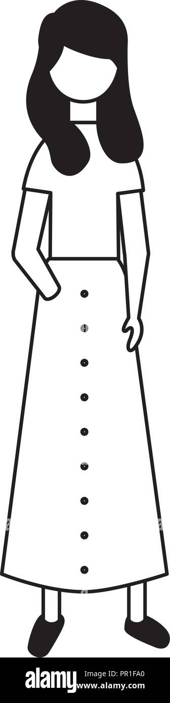 woman character female standing figure vector illustration Stock Vector ...