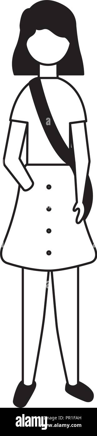 woman character female standing figure vector illustration Stock Vector ...