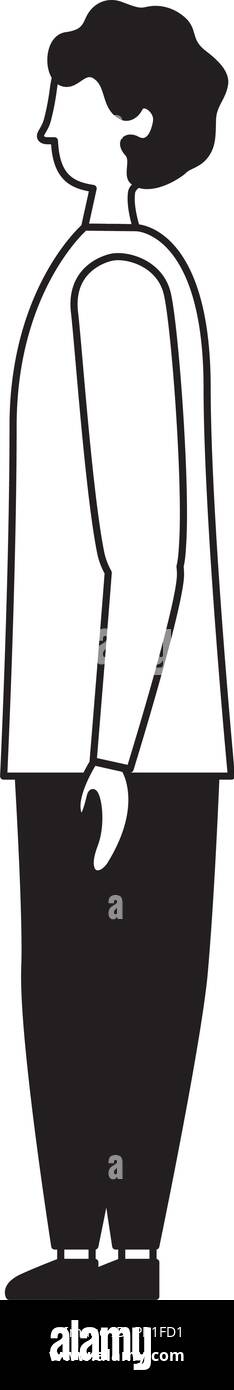 young man character male figure vector illustration Stock Vector Image ...