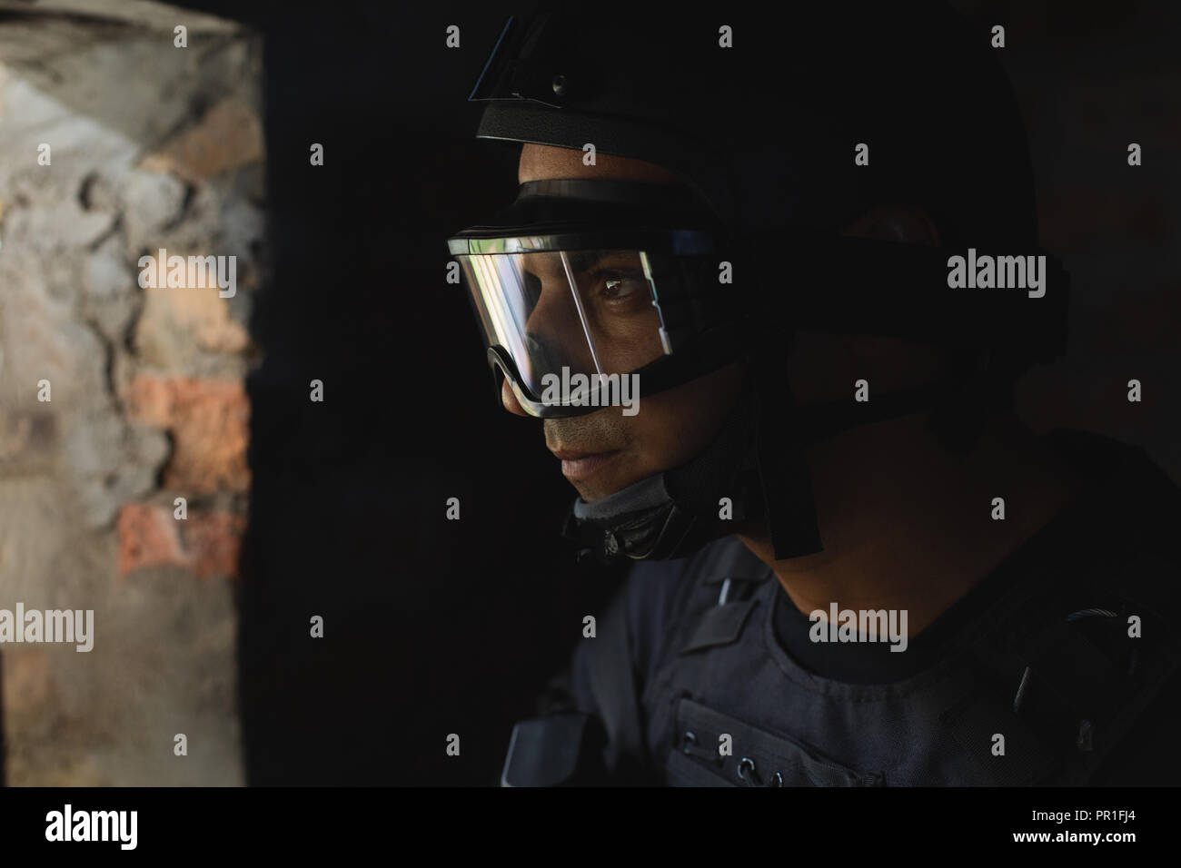 Military solider standing in military training Stock Photo - Alamy