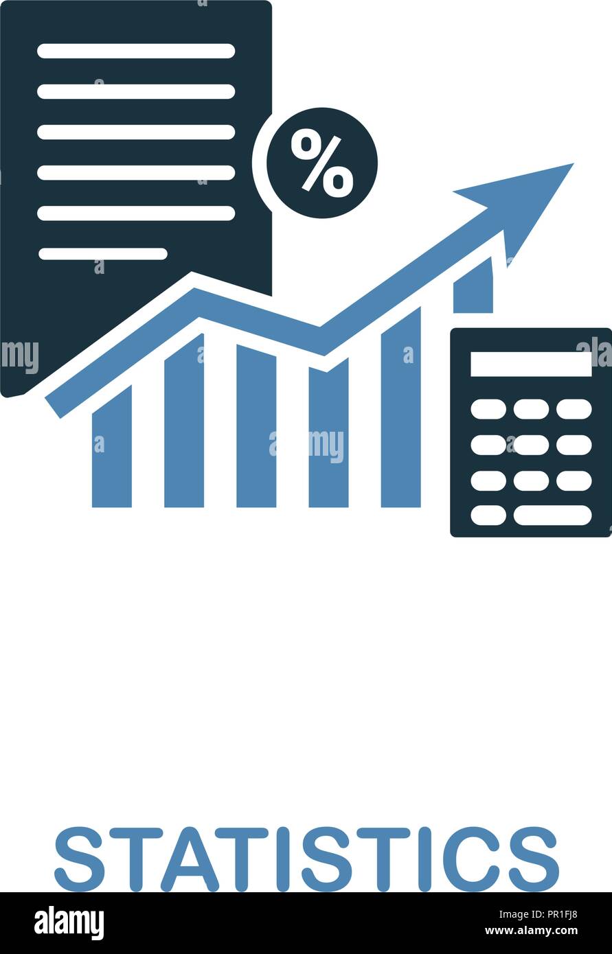 Statistics icon in two colors. Creative style design from online ...
