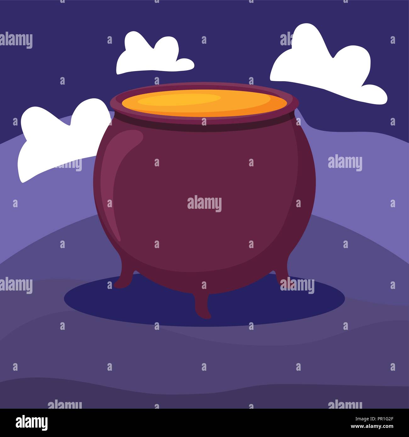potion pot icon over purple background, vector illustration Stock ...