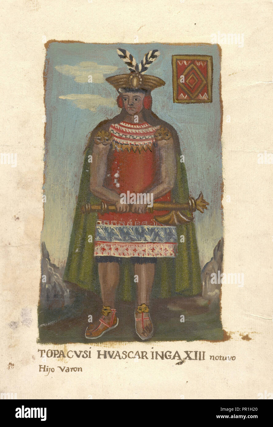 Portraits of Inca kings and an Inca queen, oil on vellum, not before ...