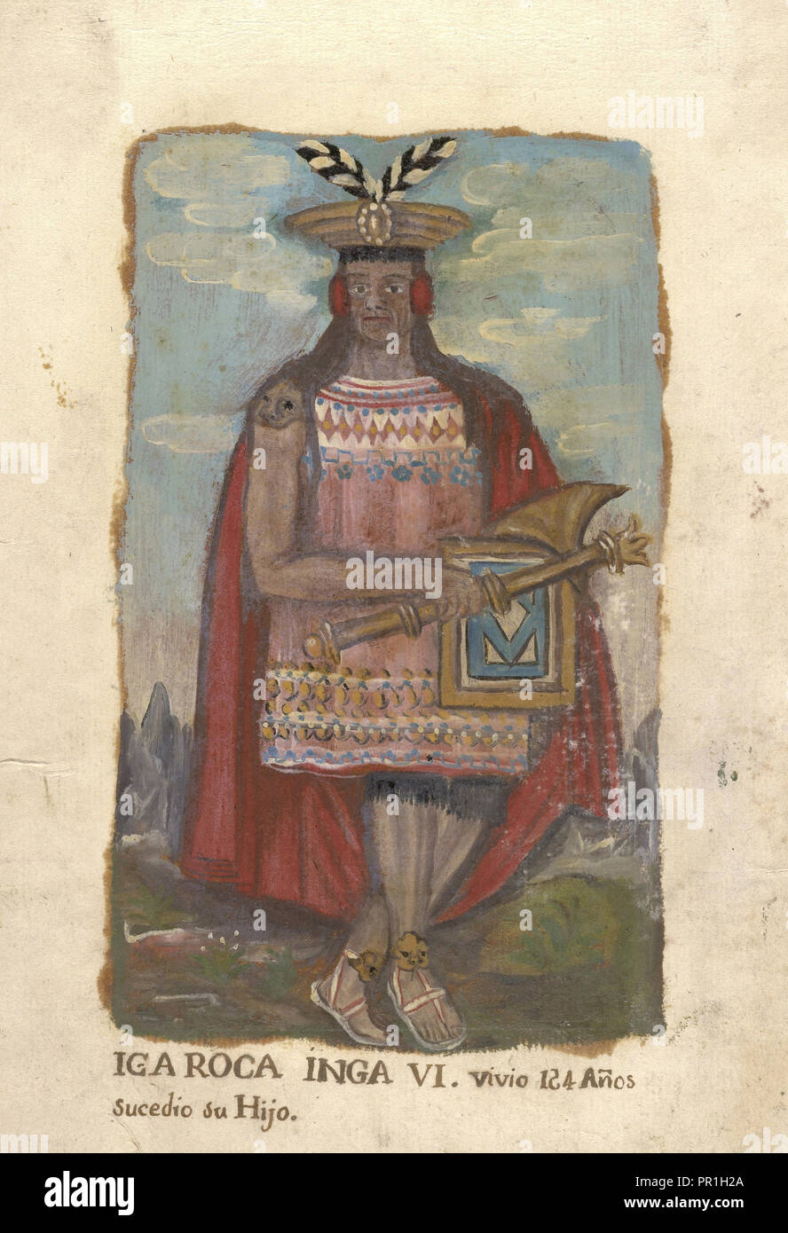 Portraits of Inca kings and an Inca queen, oil on vellum, not before ...