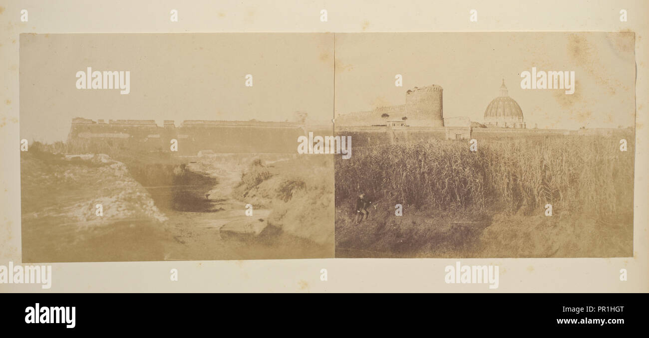 Mura di Roma, e Torre de Venti, Fotografi di Roma 1849, Lecchi, Stefano ...