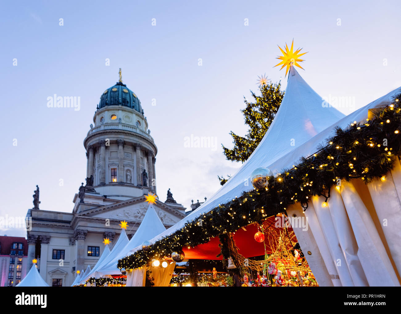 Christmas Market at Gendarmenmarkt square in Winter Berlin, Germany ...