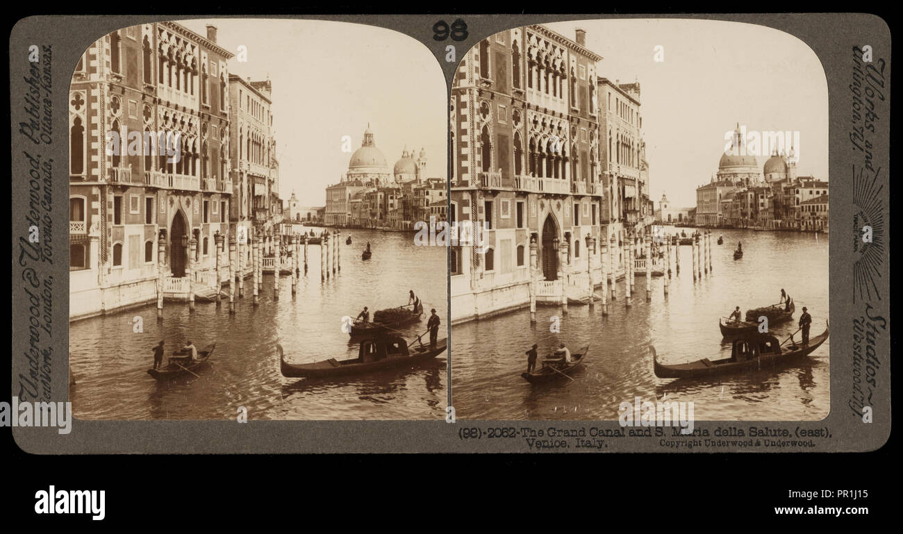 The Grand Canal and Santa Maria della Salute, Stereographic views of ...