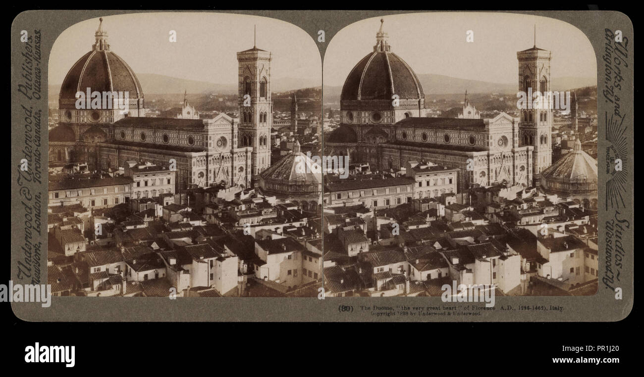 The Duomo the very great heart of Florence, Stereographic views of ...