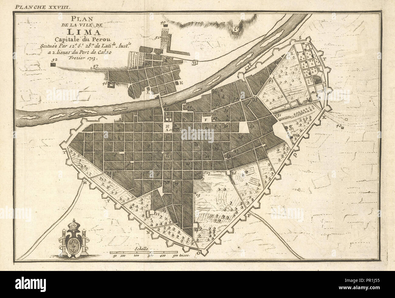Plan de la ville de Lima, Relation du voyage de la mer du Sud aux cotes ...