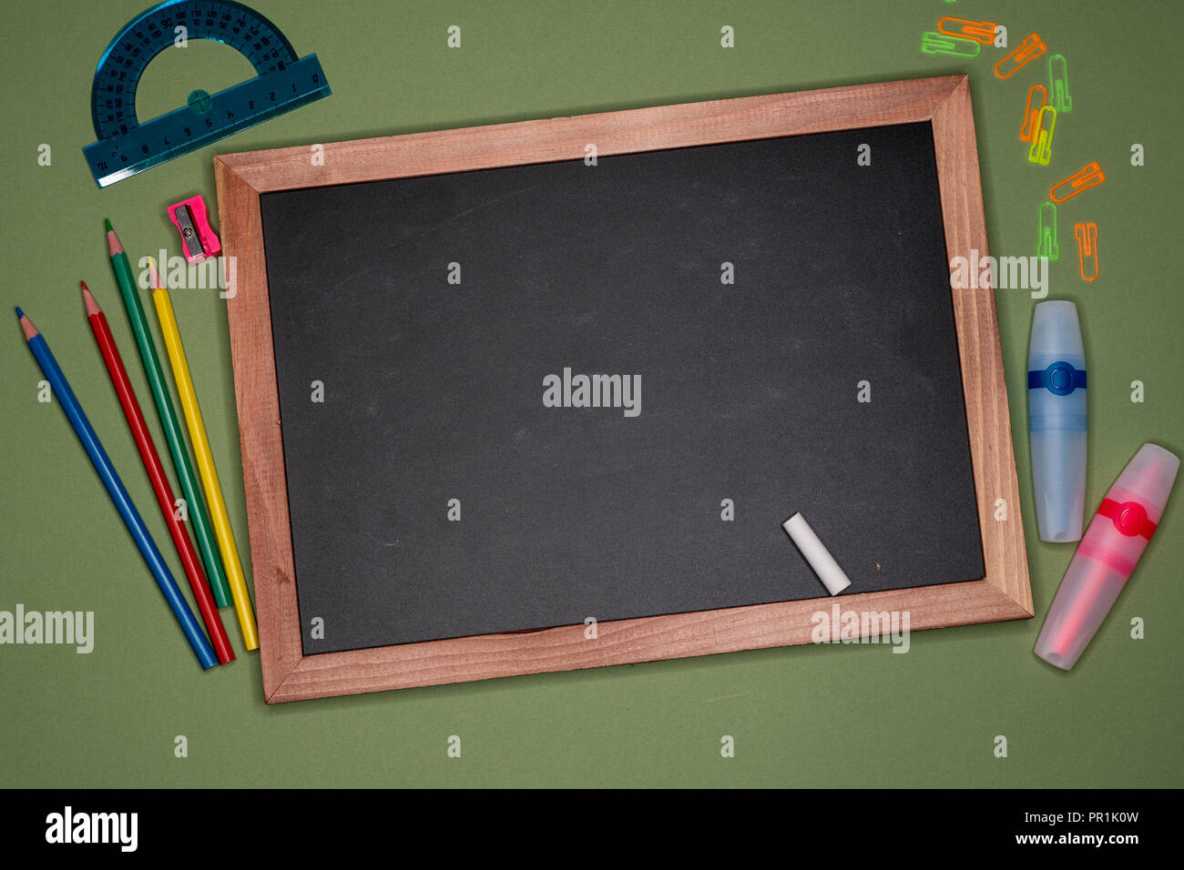 Empty blackboard school stationery hi-res stock photography and images ...